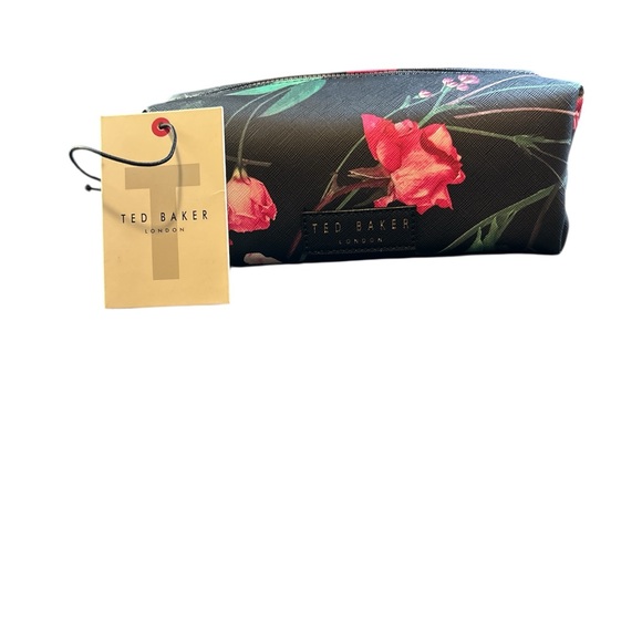 Ted Baker | Bags | Ted Baker Black And Red Floral Pouch | Poshmark